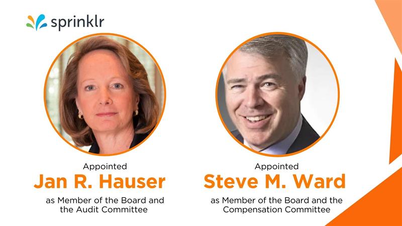 Sprinklr Appoints Jan Hauser & Stephen Ward to Board of Directors | Martech Edge | Best News on ...